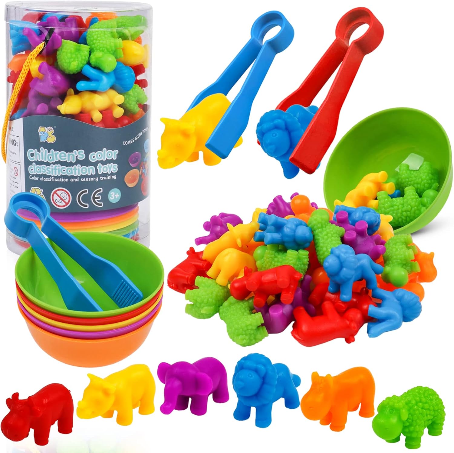 Montessori Color Sorting Toy Set – Animal, Dinosaur, Vehicle & Sea ...